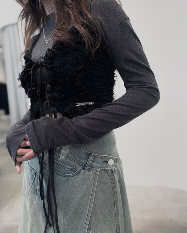 mesh tulle halter top – TENDER.S